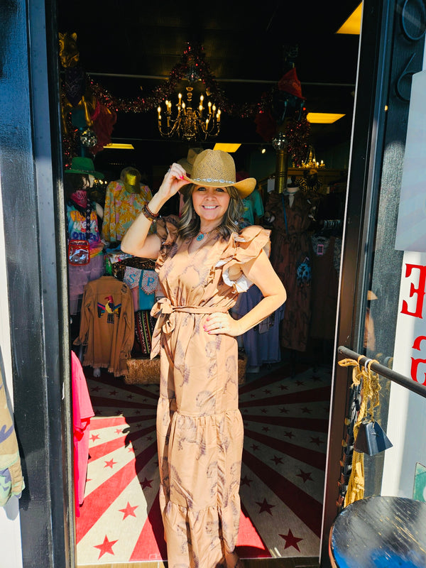 BETH D HORSE JUMPSUIT - White Rock Country Rags & Doodads LLC