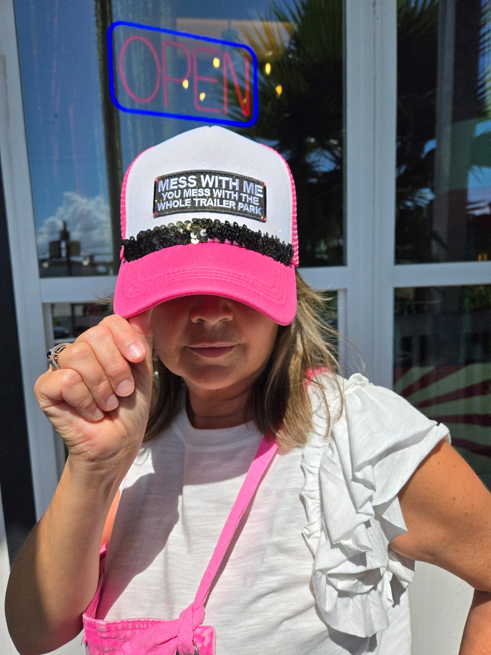 MESS WITH ME TRUCKER CAP – White Rock Country Rags & Doodads LLC