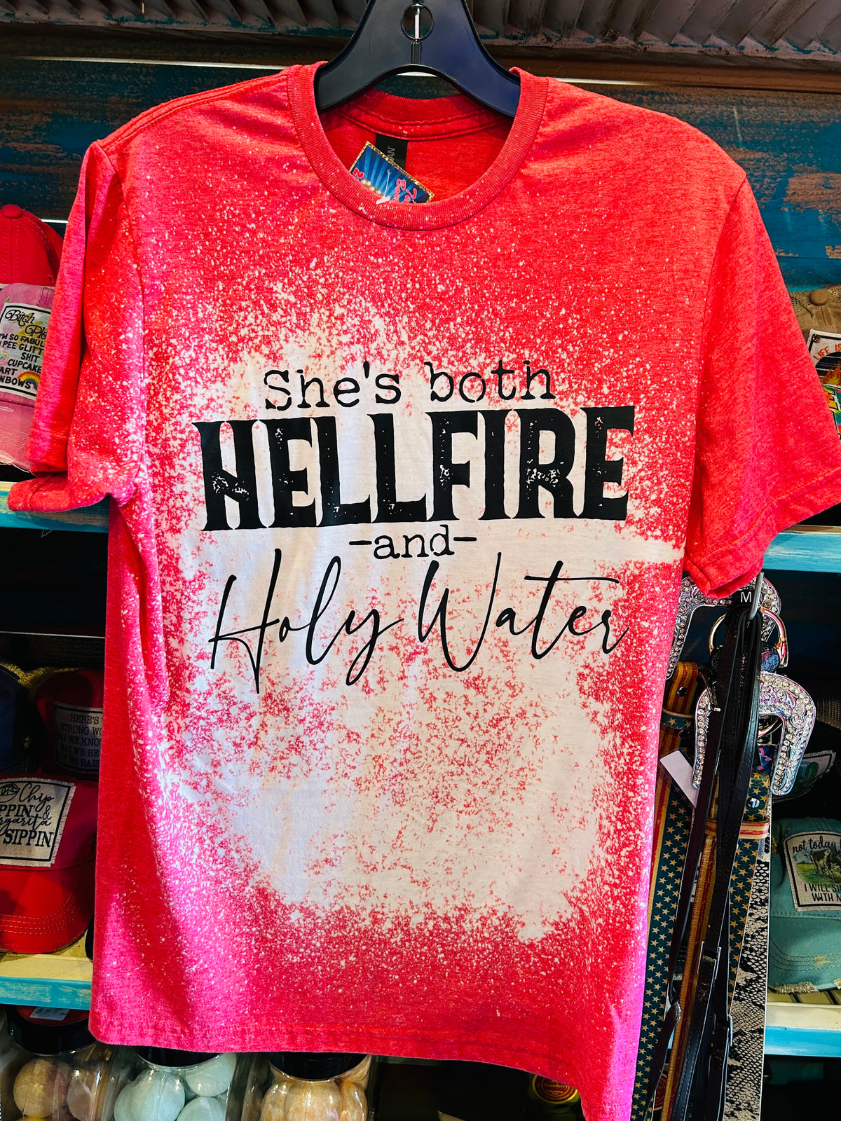 HELL FIRE & HOLY WATER TEE - White Rock Country Rags & Doodads LLC
